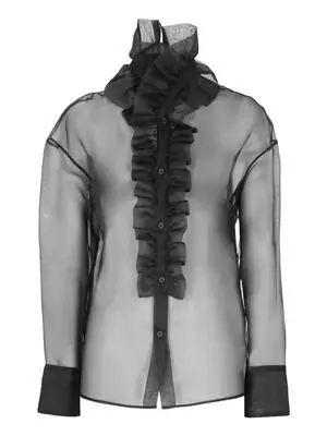 D.EXTERIOR Ruffled Silk Shirt
