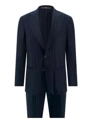 Boggi Milano Suit Pinstripe Wool - Blue