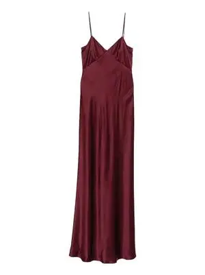 Max Mara Silk Satin Slip Dress - Red