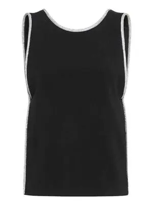 Sportmax Sleeveless Viscose Top - Black