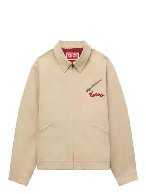 Kenzo Kenzo Men `Kenzo Varsity` Embroidered Cotton Jacket Brown