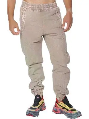 DIESEL® Washed Nylon Pants With Side Bands Neutrals