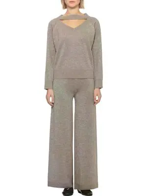 D.exterior Cut-out-detail Sweater Neutrals