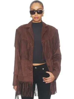 LOVERS AND FRIENDS Salley Faux Suede Jacket - Brown