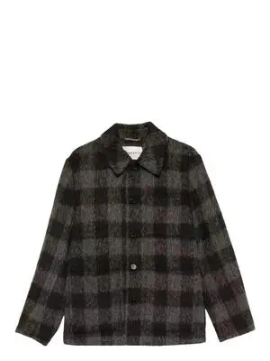 AMARANTO Check Wool-blend Shirt Jacket