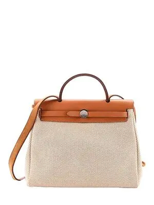 Hermès 31 Herbag Zip Criss Viking Toile And Leather Neutral