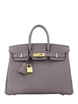 Hermès Birkin 25 Handbag Grey Togo With Gold Hardware Gris Meyer