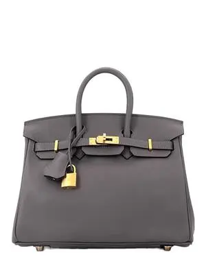 Hermès Birkin 25 Handbag Grey Swift With Gold Hardware Gris Meyer