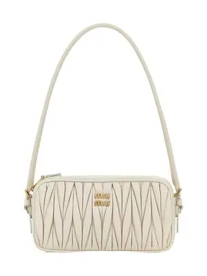 Miu Miu Nappa Leather Shoulder Bag - White