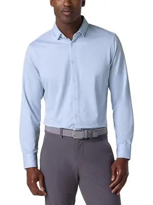 Mizzen+main Halyard Long Sleeve Dress Trim Fit Shirt Cloud Blue Peter Gingham