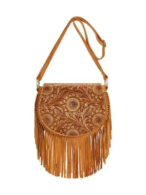 JODI LEE Anahita Sunflower Bag Antique Medium Gold Dark Tan - Brown