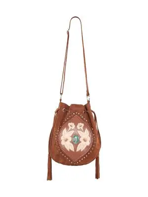 JODI LEE Hula Hibiscus Pouch Bag Tobacco
