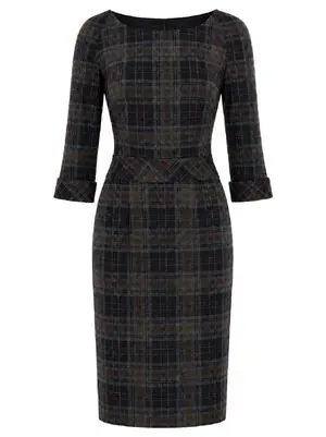 CONQUISTA Heritage Plaid Tailored Dress