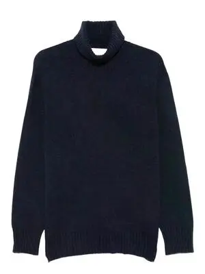 AMARANTO Roll-neck Knitted Sweater Blue