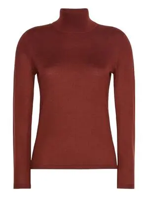 Max Mara Cashmere Yarn Polo-neck Sweater - Rust Rust-red