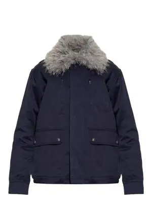 Zadig&Voltaire Faux-fur Collar Cotton Coat - Navy Blue