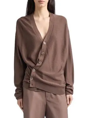 LEMAIRE Relaxed Twisted Cardigan - Shitake