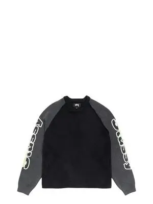 StÜssy Logo-print Raglan-sleeves Sweatshirt - Black