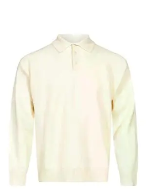 MANIFATTURE DEL NORD Long-sleeve Knitted Polo Shirt - Neutrals