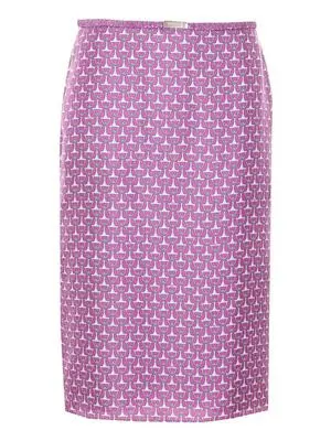 Gucci Clamp Print Silk Skirt - Multicolor