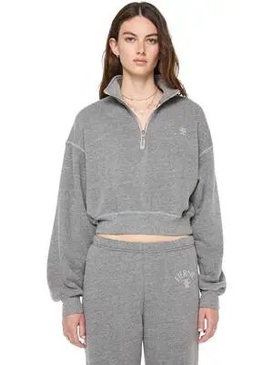 Eterne Eterne Cropped Half-Zip Sweatshirt Dark Heather Grey