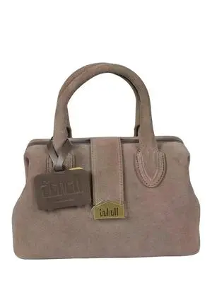 SCHELL Suede Logo-plaque Tote Bag