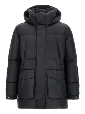 Herno Quilted Hooded Down Jacket Black