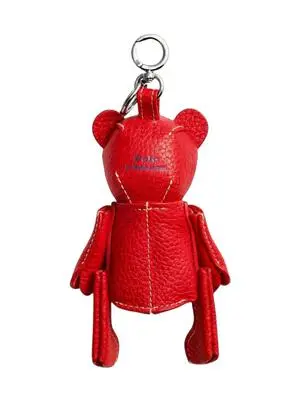 Polo Ralph Lauren Polo Bear Leather Bag Charm Red