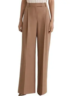 REISS Petite Luna Pleated Wide Leg Pants