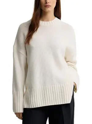 Barbour Gaia Cotton Wool Blend Crewneck Sweater Cloud