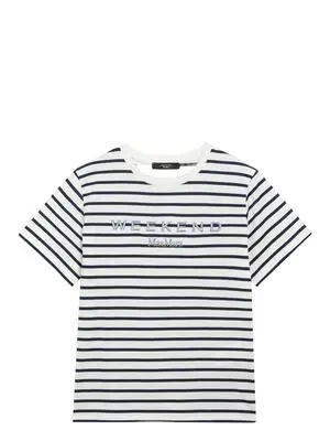 Max Mara Max Mara Weekend Striped Cotton Jersey T-Shirt Blue