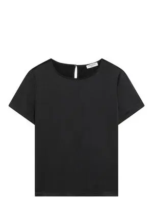 Max Mara Max Mara Weekend Sleek Satin Mini Crew Neck T-Shirt Black