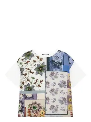 MAX MARA Max Mara Weekend Printed Silk & Stretch Cotton Jersey T-Shirt