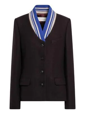 DRIES VAN NOTEN Dries Van Noten Aubergine Jacket With Striped Shawl Collar