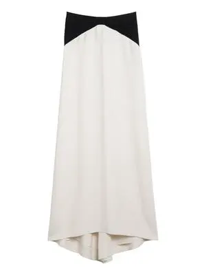 Valentino Garavani Valentino Garavani Long Silk Skirt With Fluid Drape Beige