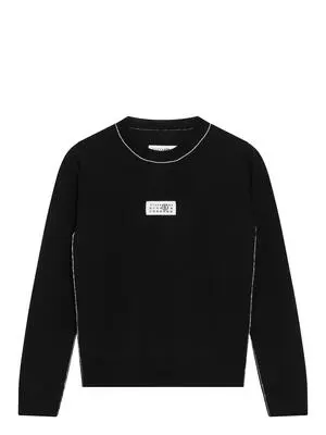 MAISON MARGIELA Mm6 Wool-Blend Sweater With Contrast Trim Black