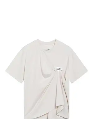 MAISON MARGIELA Mm6 Mini Logo Patch Draped T-Shirt