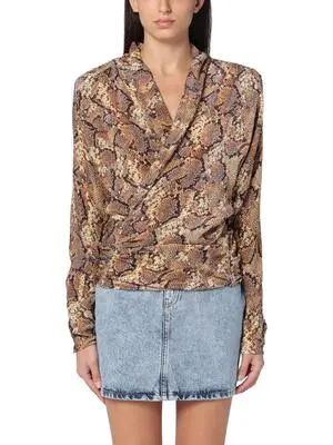 Isabel Marant Étoile Snake Print Marlin Blouse - Beige