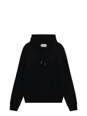 AMI Paris Heart Graphic Pullover Hoodie - Black