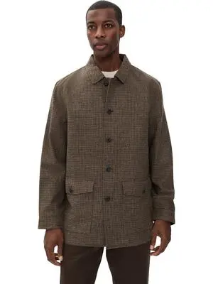 Billy Reid Houndstooth Bennet Overcoat - Brown Multi