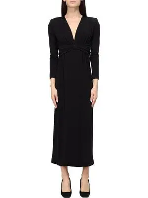 TWINSET Slim Fit Midi Sheath Dress In Jersey With Deep V-neck