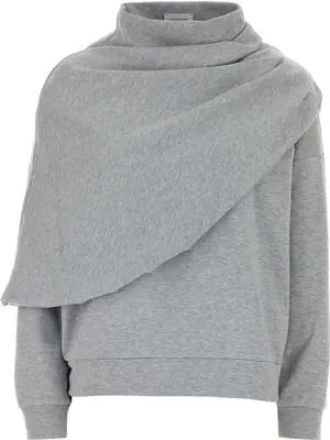 Magda Butrym Magda Butrym Women Grey Cotton Blend Sweatshirt Gray