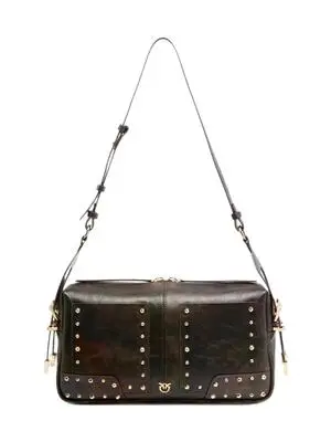 PINKO Studded Leather Shoulder Bag
