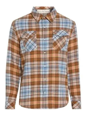 GOD'S TRUE CASHMERE Plaid Cashmere Shirt Umber