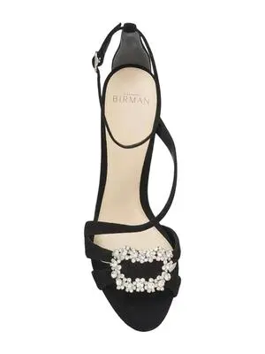 ALEXANDRE BIRMAN Nola 100mm Crystal-embellished Suede Sandals - Black