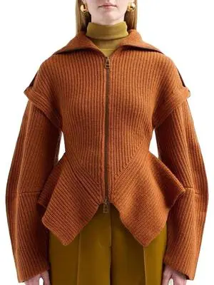 Zimmermann Valiant Utility Wool-blend Cardigan Rust