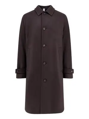 HEVO Loconia Singlebreasted Wool Blend Coat - Brown