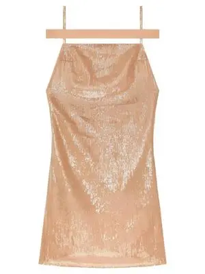 COURREGES Sequin-embellished Strap Mini Dress Dune