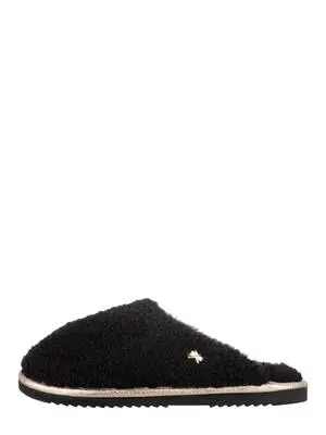LAINES LONDON Teddy Closed Toe Slippers - Black