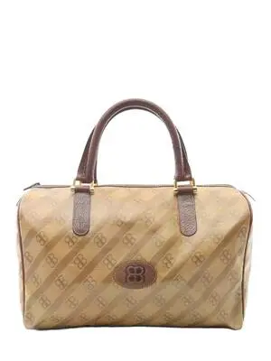 BALENCIAGA 20th Century Bb Monogram Coated Canvas Boston Bag